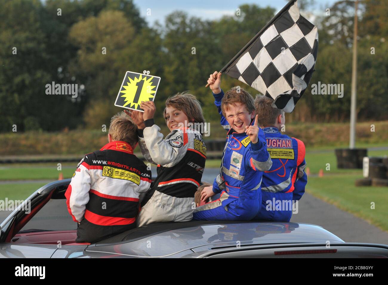 Williams F1 driver George Russell in his early Cadet Karting career ...