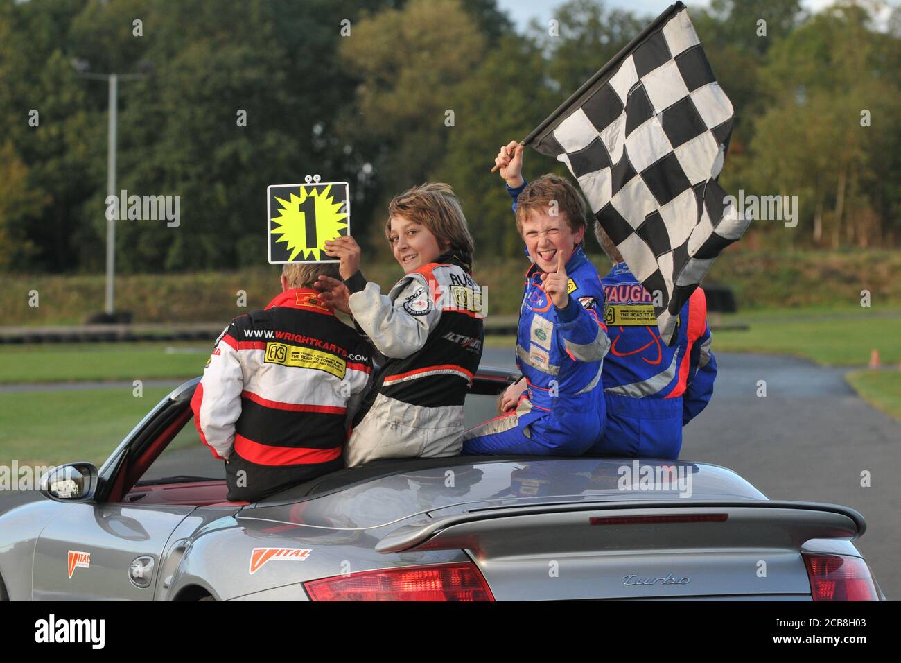 Williams F1 driver George Russell in his early Cadet Karting career ...