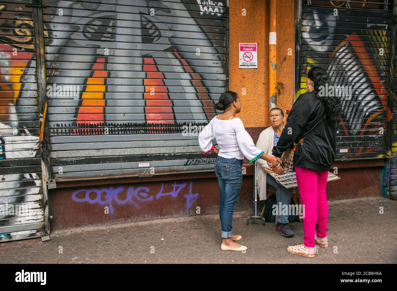 Street murals in the central market area, San Jose province, San Jose ...