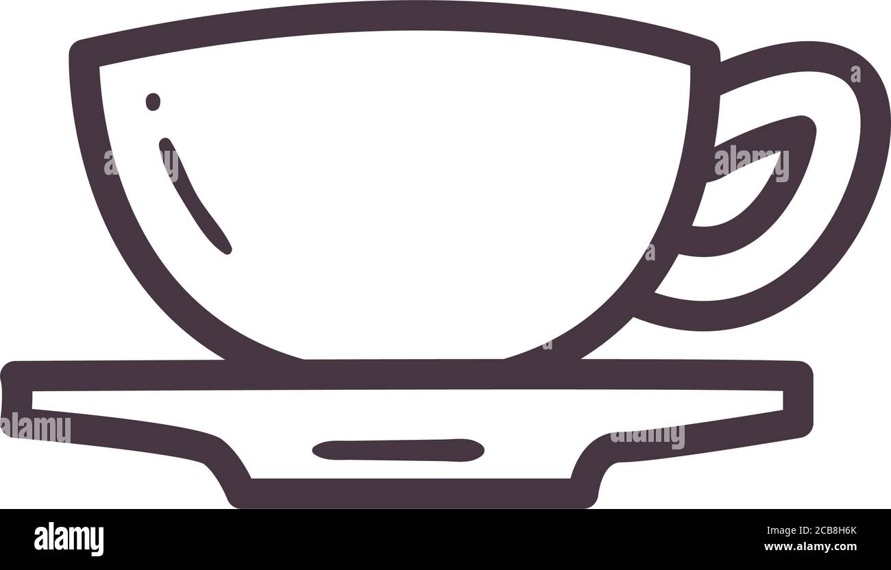 tea cup line and fill style icon design, drink beverage liquid and ...