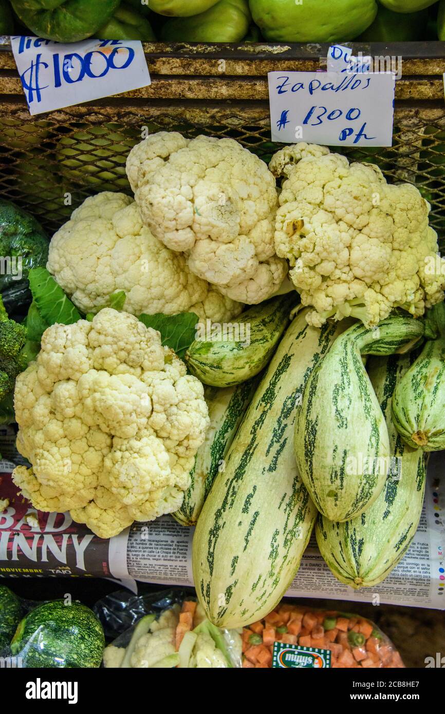 Goods for sale in the central market area, San Jose province, San Jose ...