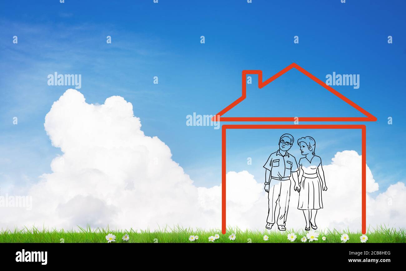 Happy family in house Stock Photo - Alamy