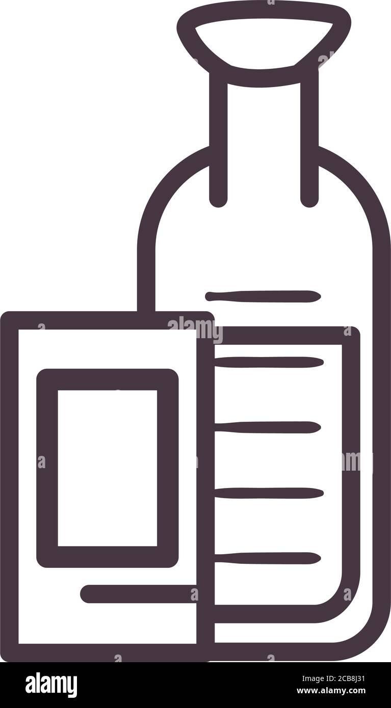 shot and bottle line style icon design, Alcohol drink bar and beverage ...