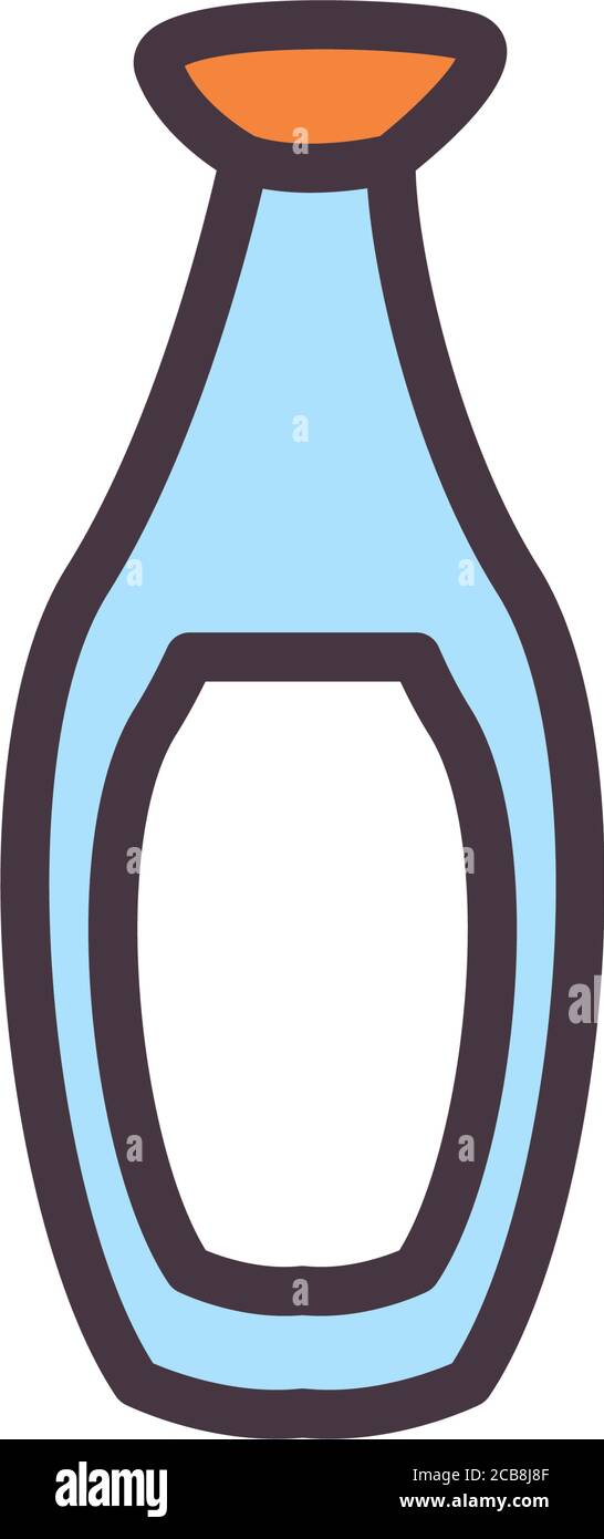 bottle line and fill style icon design, drink beverage liquid and ...