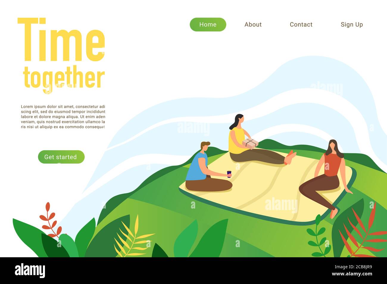 Landing page template recreation Stock Vector Images - Alamy