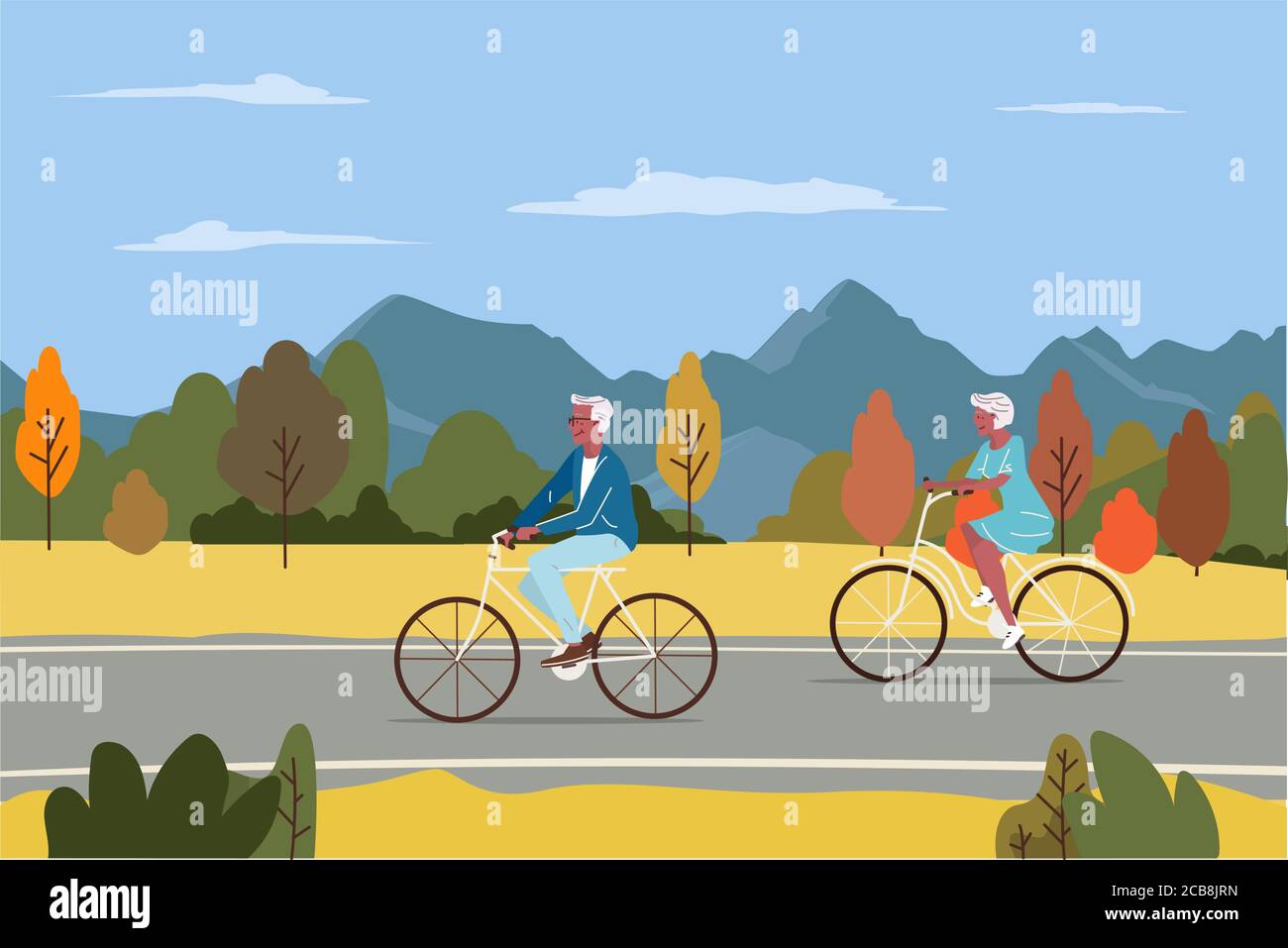 Woman smiling cycling Stock Vector Images - Alamy