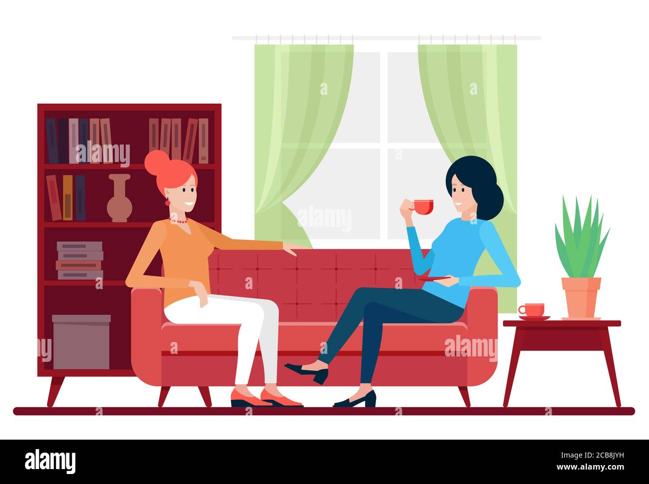 Women sofa enjoying Stock Vector Images - Alamy