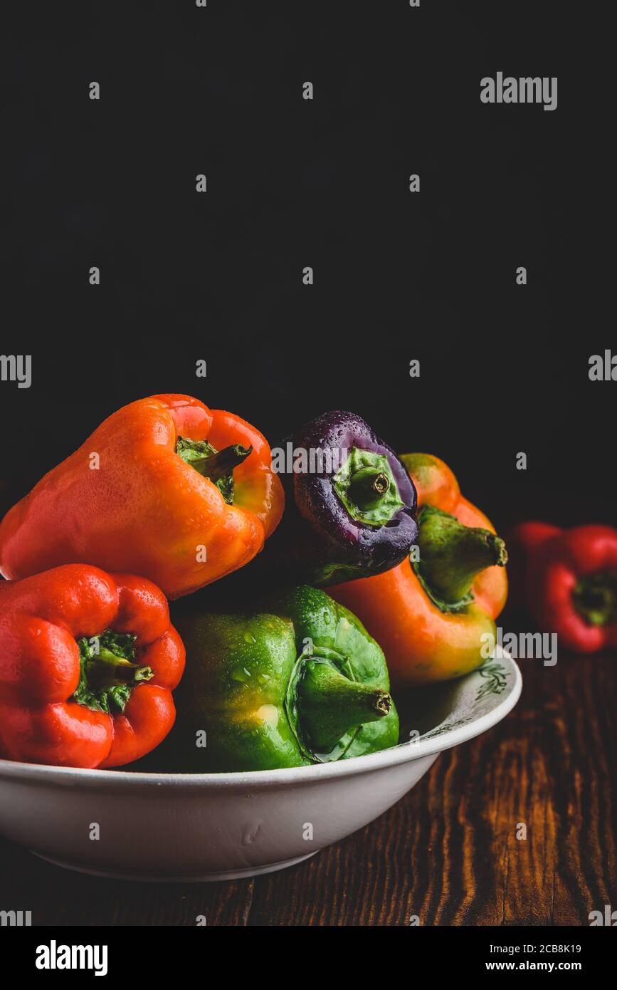 Various bell pepper in bowl hi-res stock photography and images - Alamy