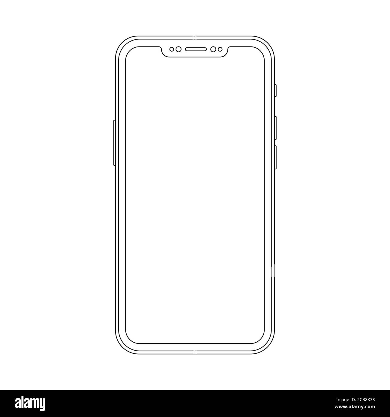 Outline drawing trendy smartphone. Elegant thin line style cellphone ...