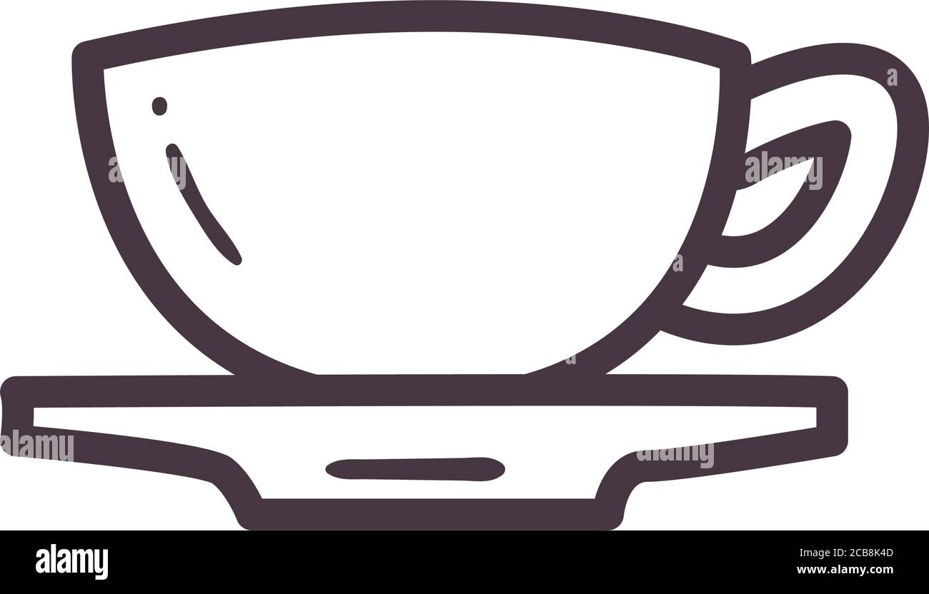 tea cup line style icon design, drink beverage liquid and refreshment ...