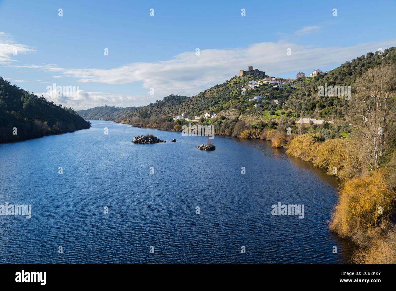 View of the Belver Castle (Castelo de Belver) and village from the ...
