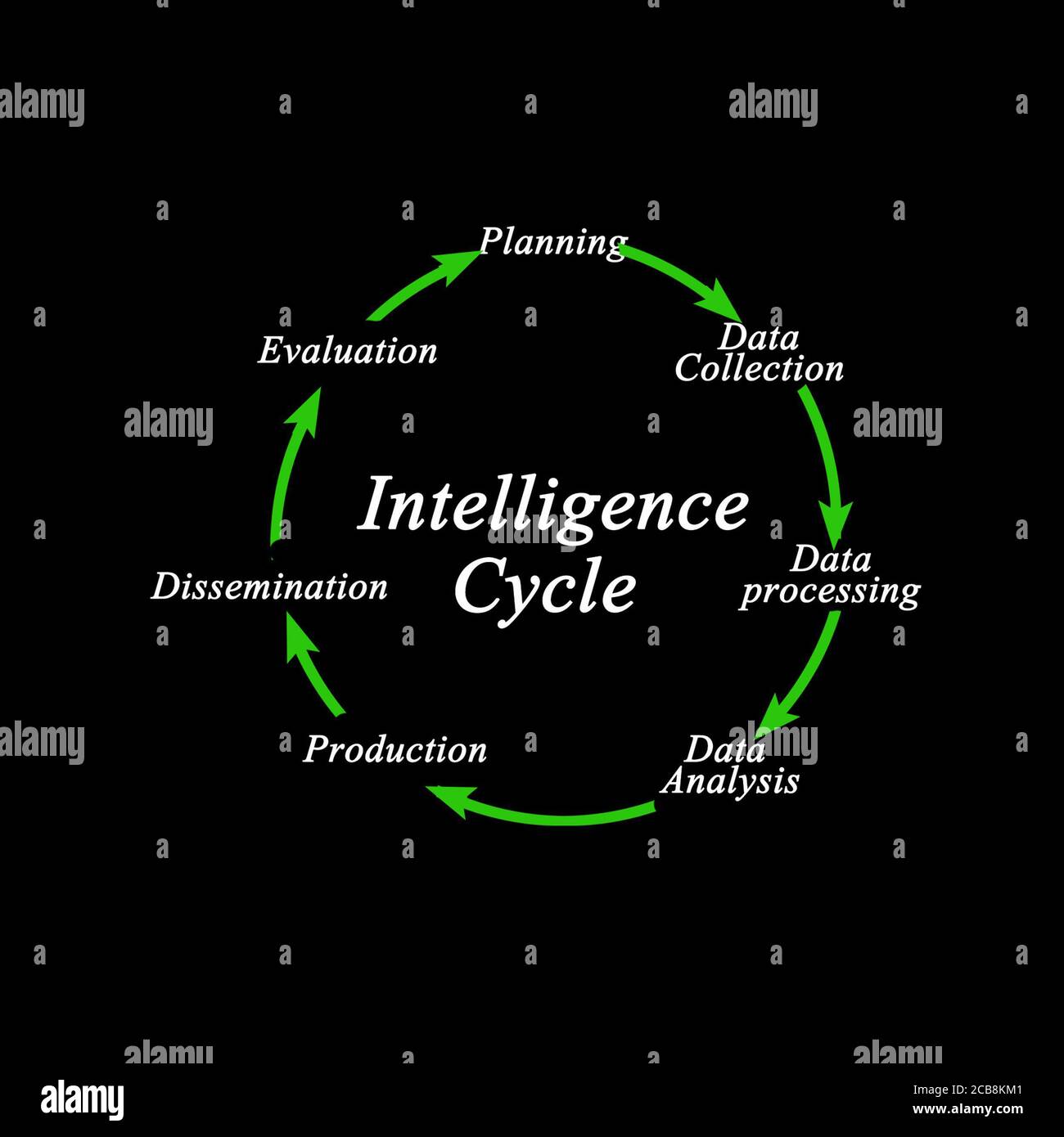 Intelligence Cycle: From planning to dissemination Stock Photo - Alamy