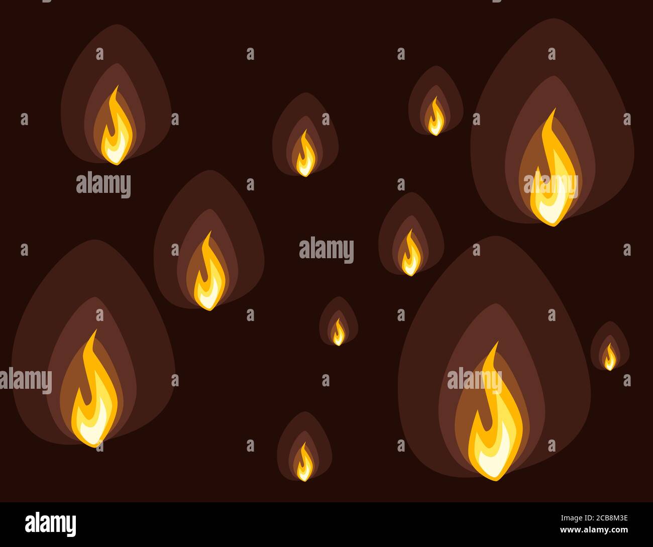 Set of fire icons different fire power ready for animation sprites flat ...