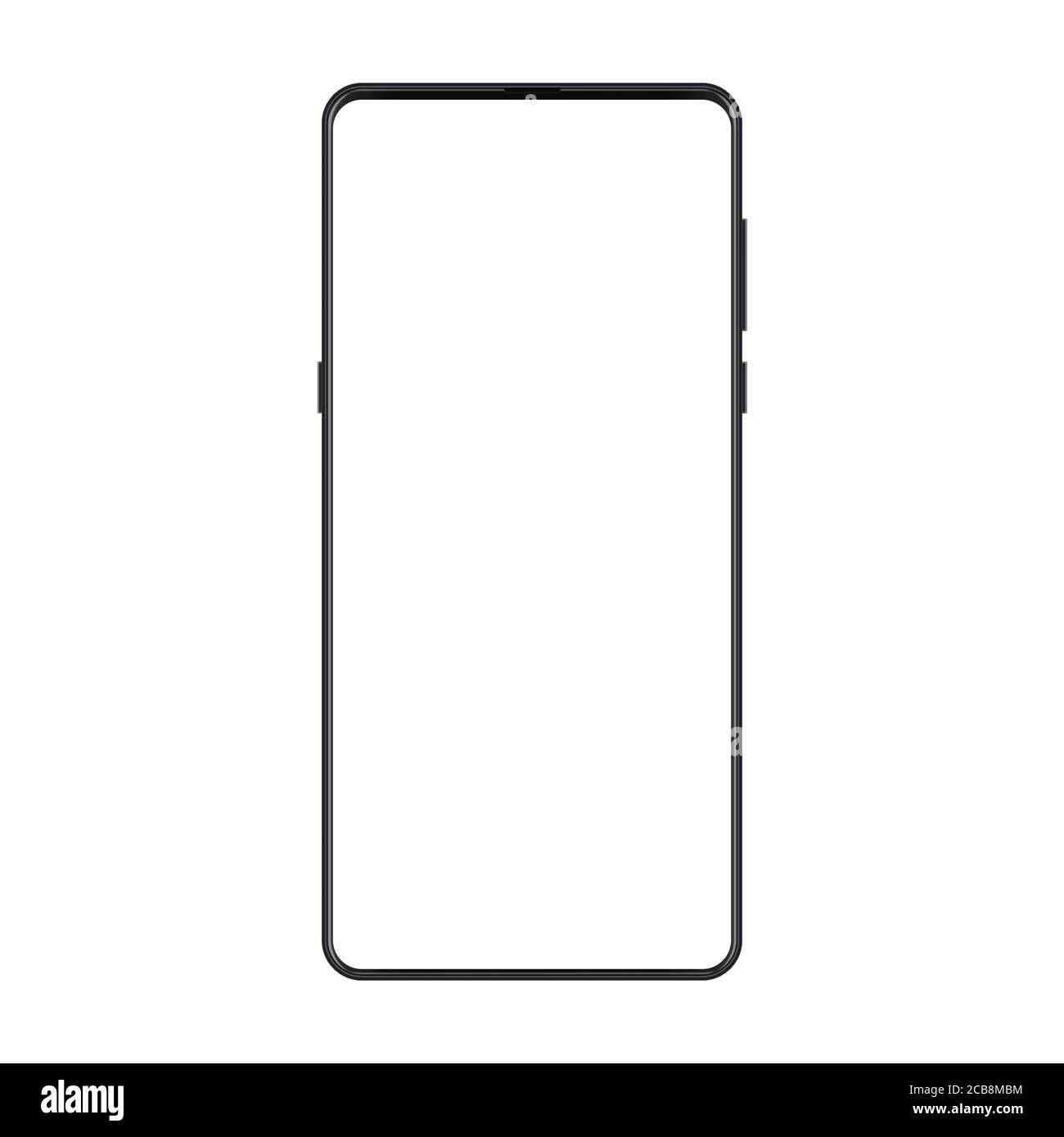 New version of frameless trendy modern smatphone. Black realistic cell ...