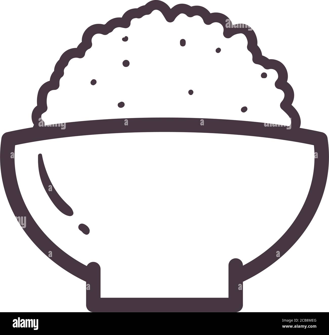 rice bowl line style icon design, food eat restaurant and menu theme ...