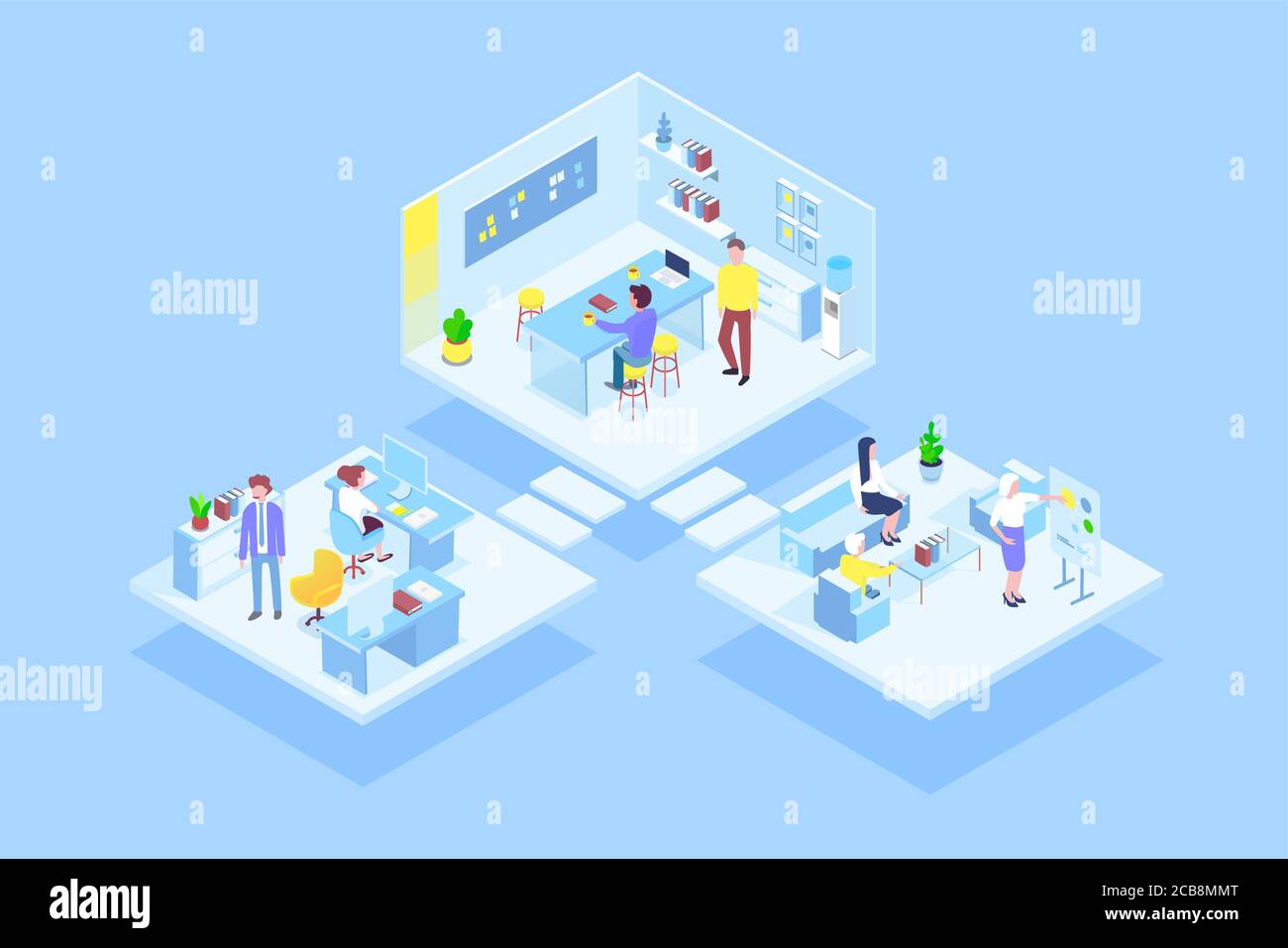 Office building interior + people Stock Vector Images - Alamy