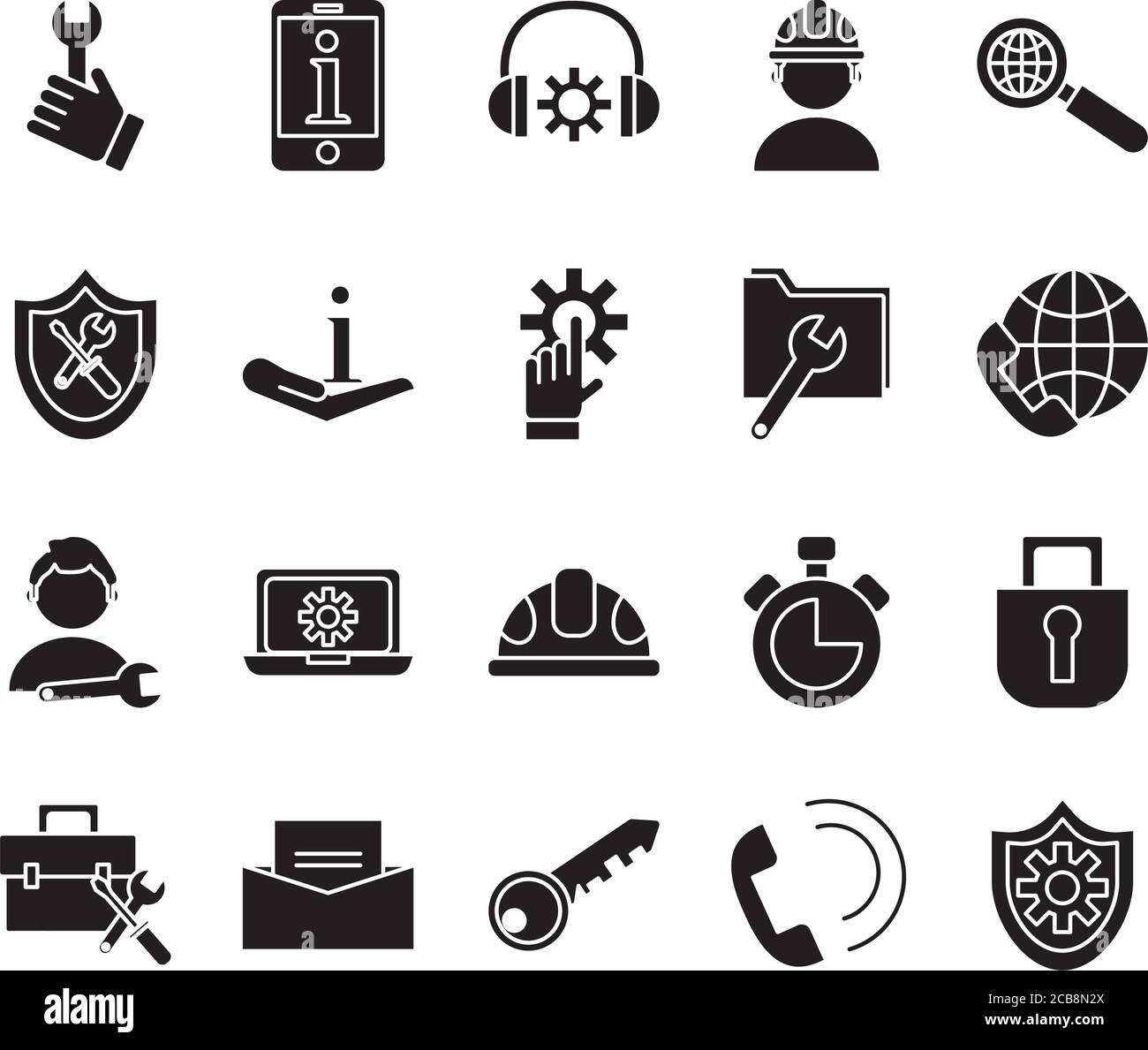 Customer service provider icon Black and White Stock Photos & Images ...