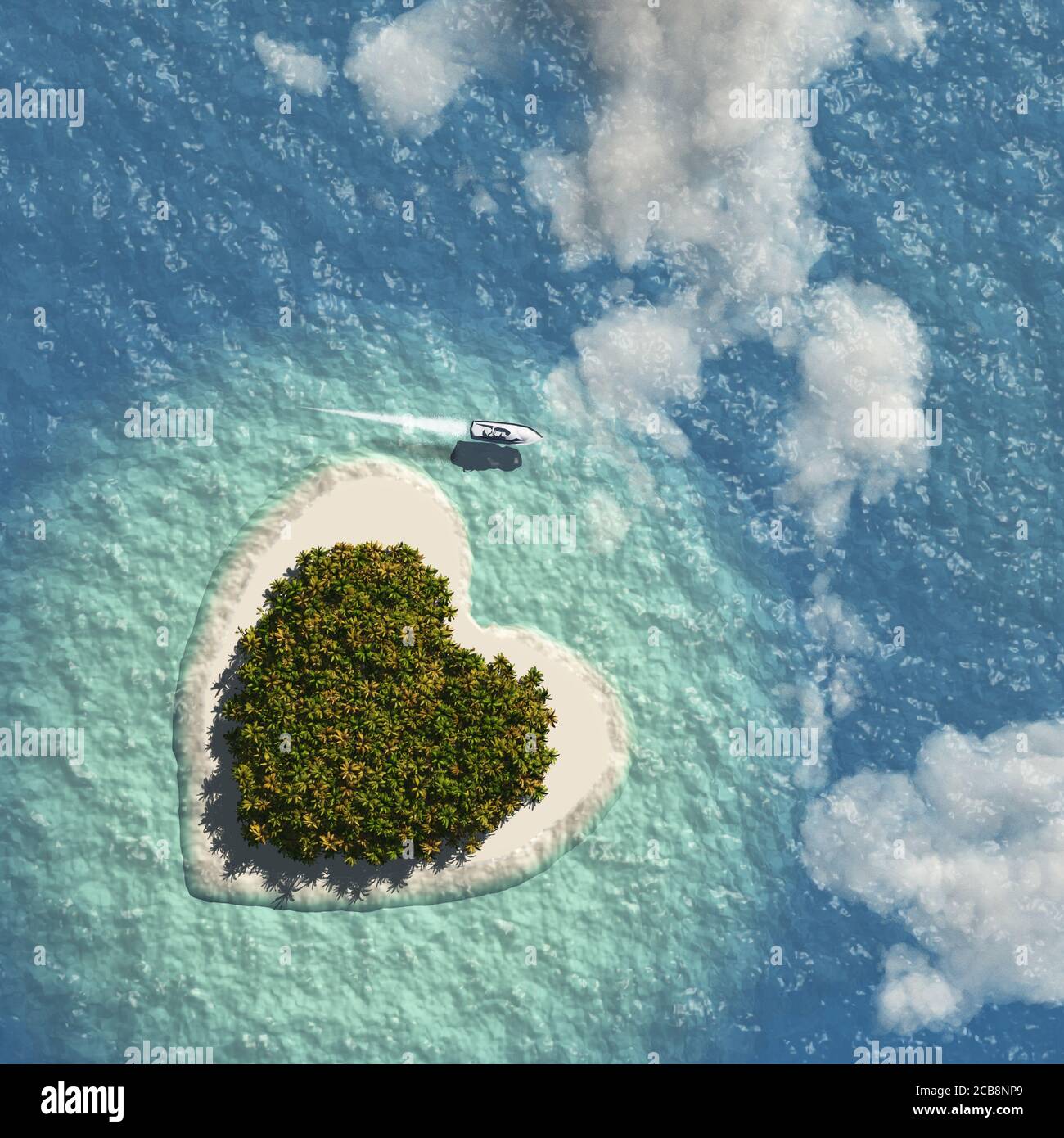 Heart shaped island caribbean hi-res stock photography and images - Alamy