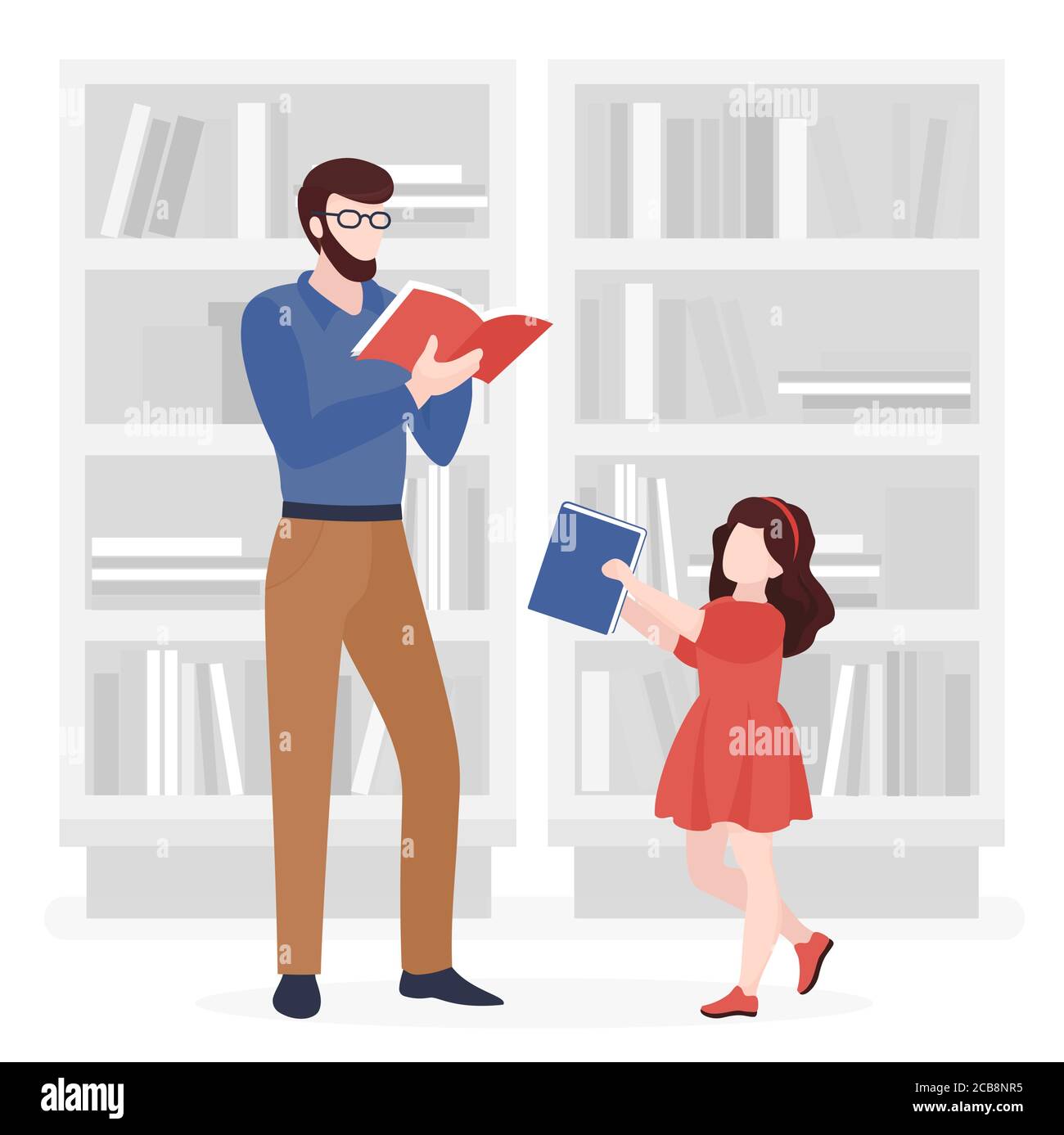 Girl library parent Stock Vector Images - Alamy