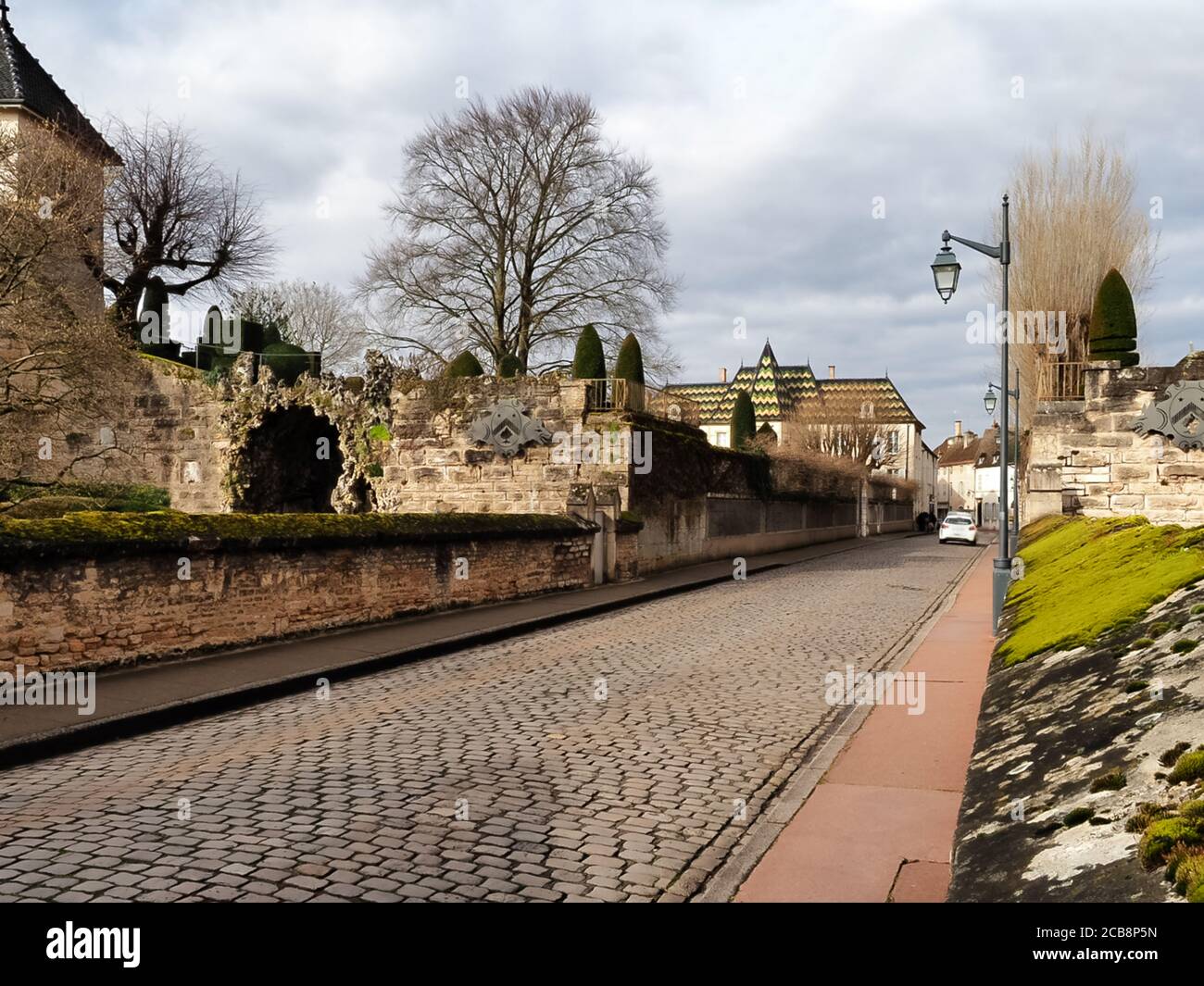 Beautiful ancient architecture of Burgundy. Streets of the city of ...