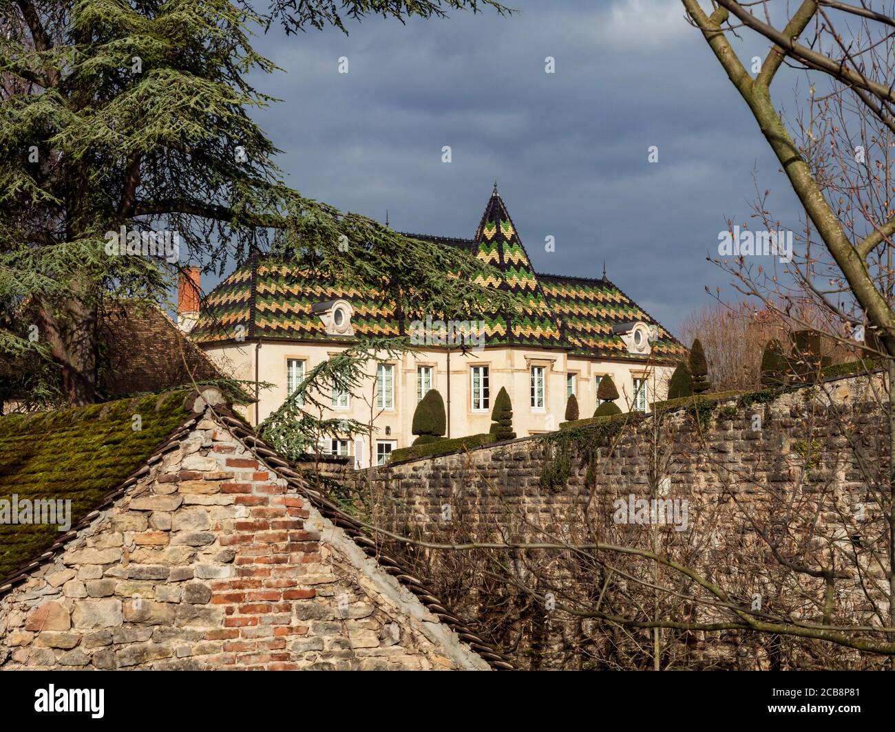 Beautiful ancient architecture of Burgundy. Streets of the city of ...