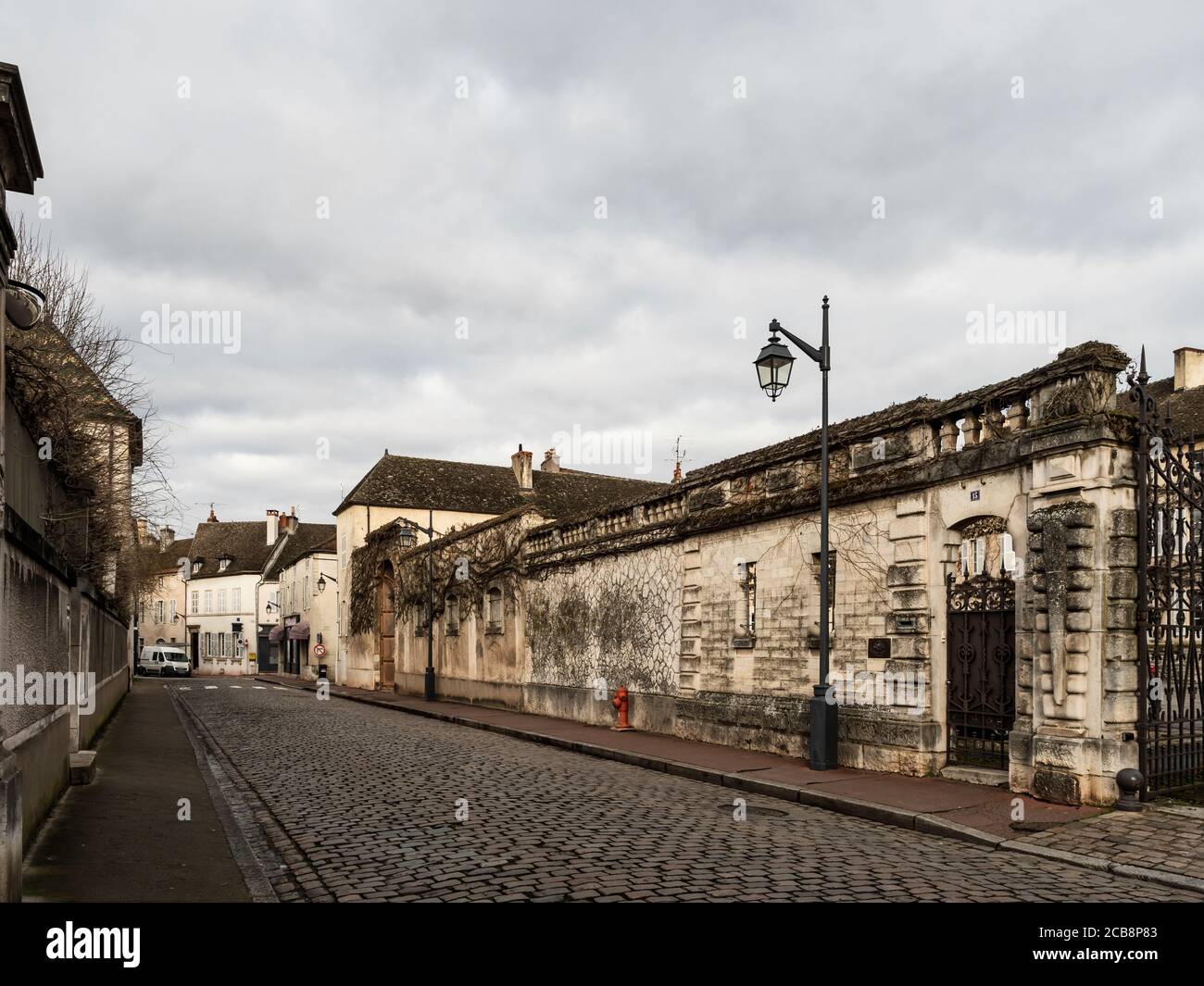 Beautiful ancient architecture of Burgundy. Streets of the city of ...