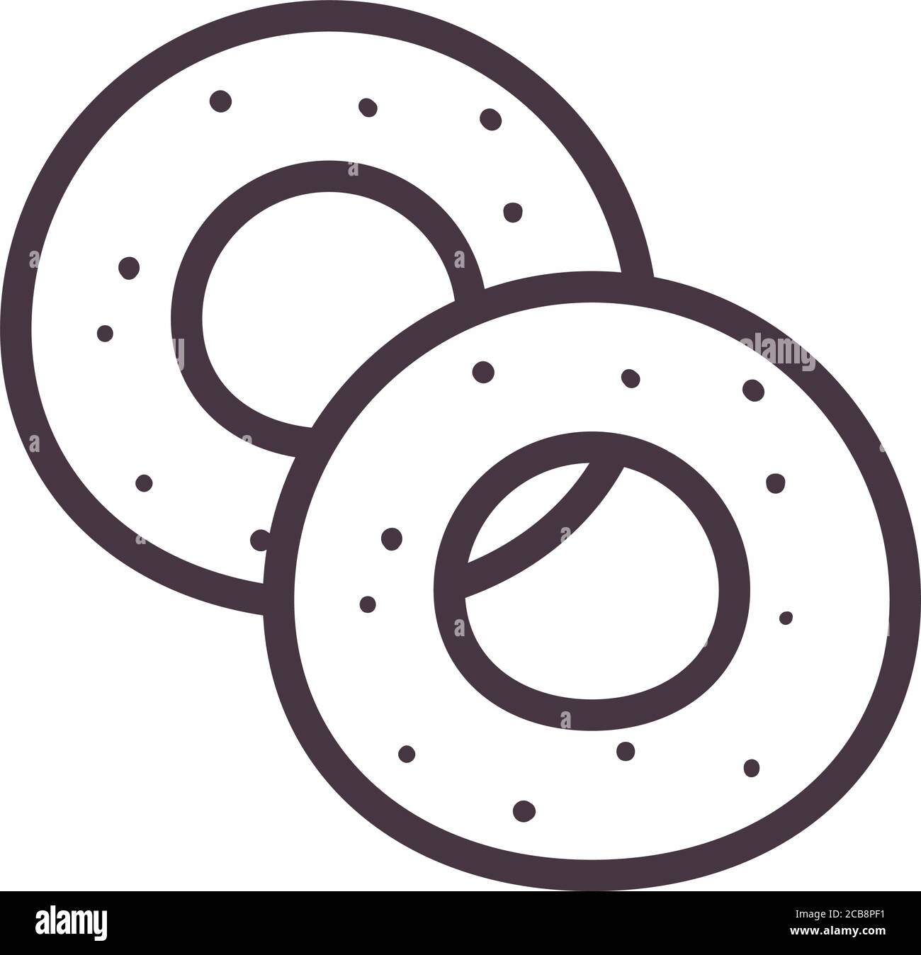 Sweet donuts line style icon design, dessert food delicious sugar snack ...