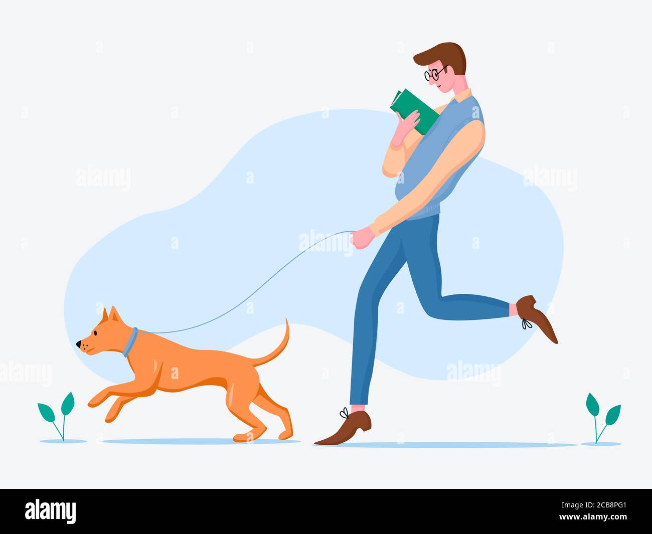 Reading young man in Stock Vector Images - Alamy