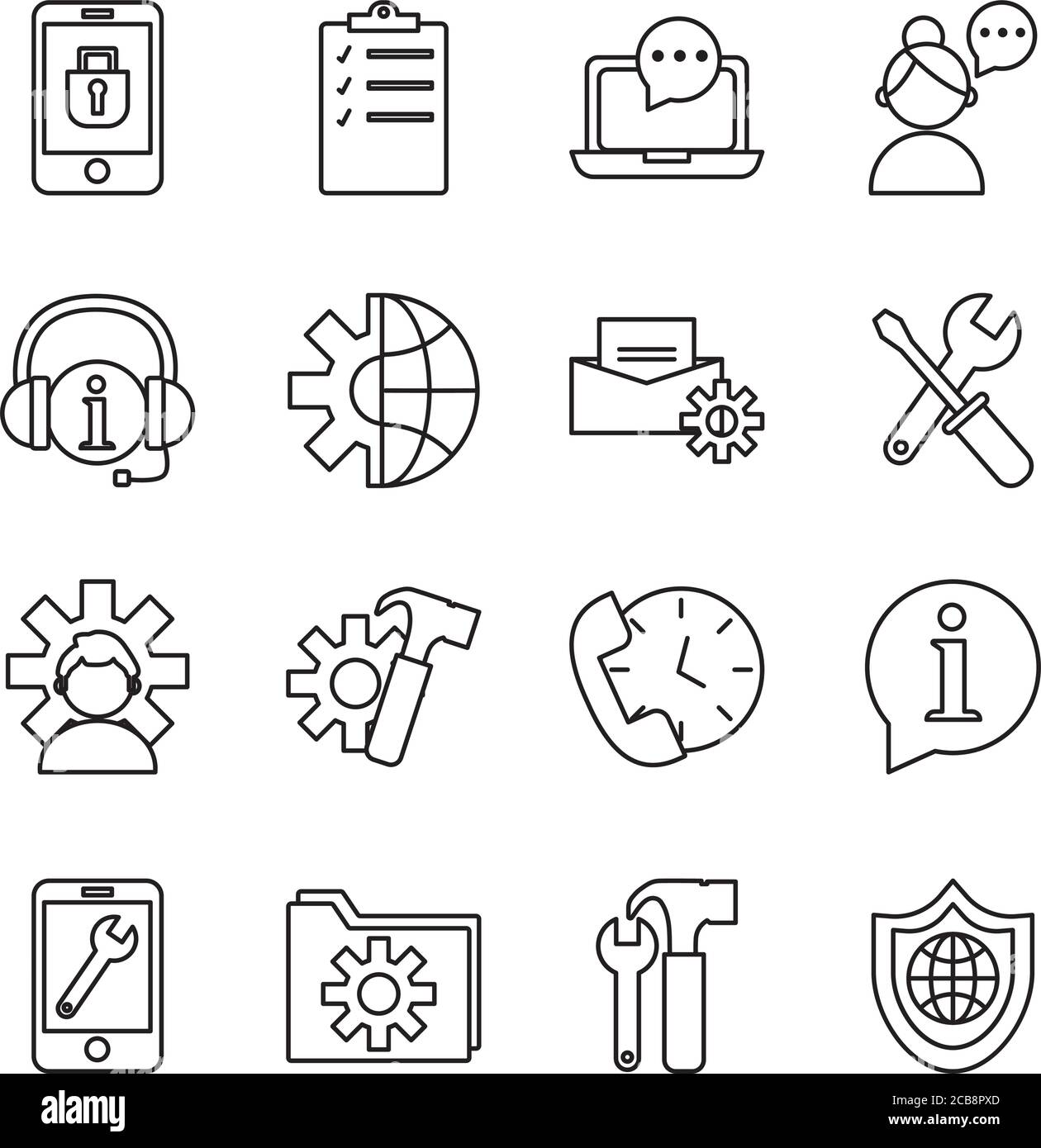 Customer service provider icon Black and White Stock Photos & Images ...