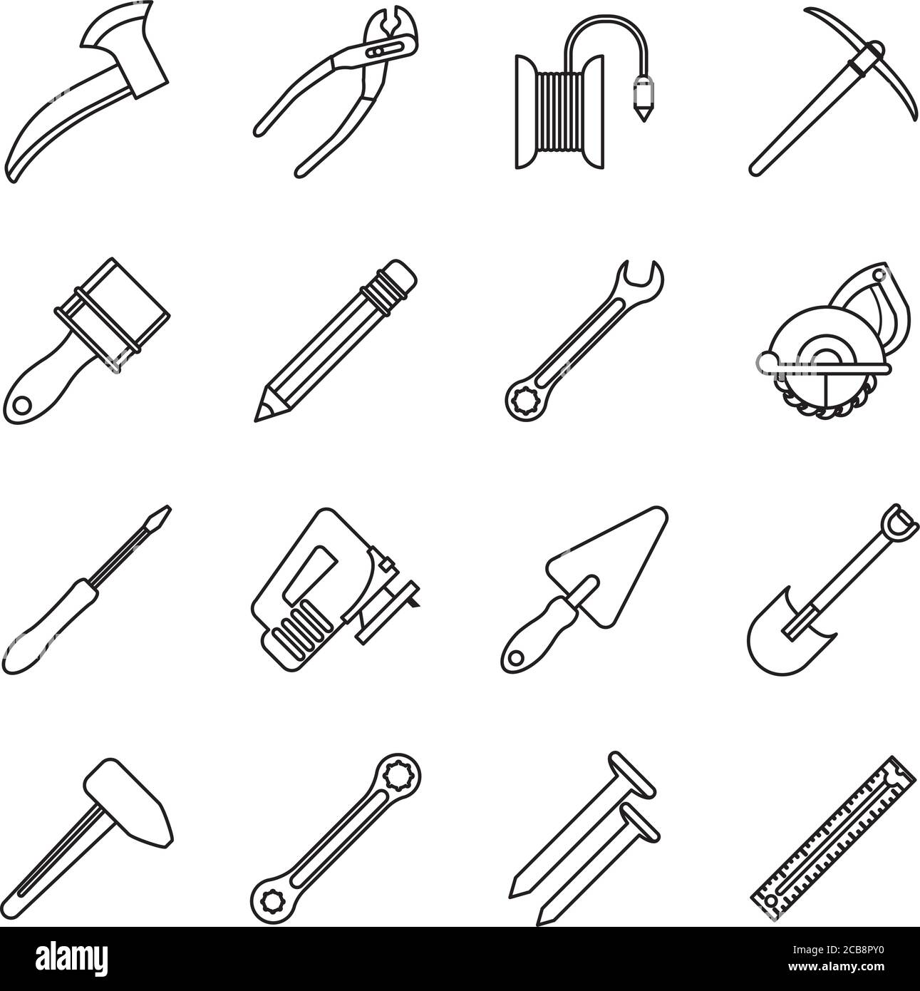 bundle of sixteen tools set icons vector illustration design Stock ...