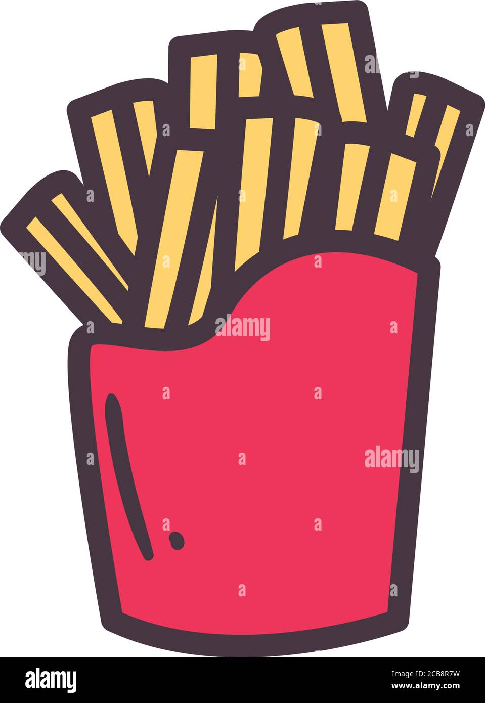 french fries line and fill style icon design, food eat restaurant and ...