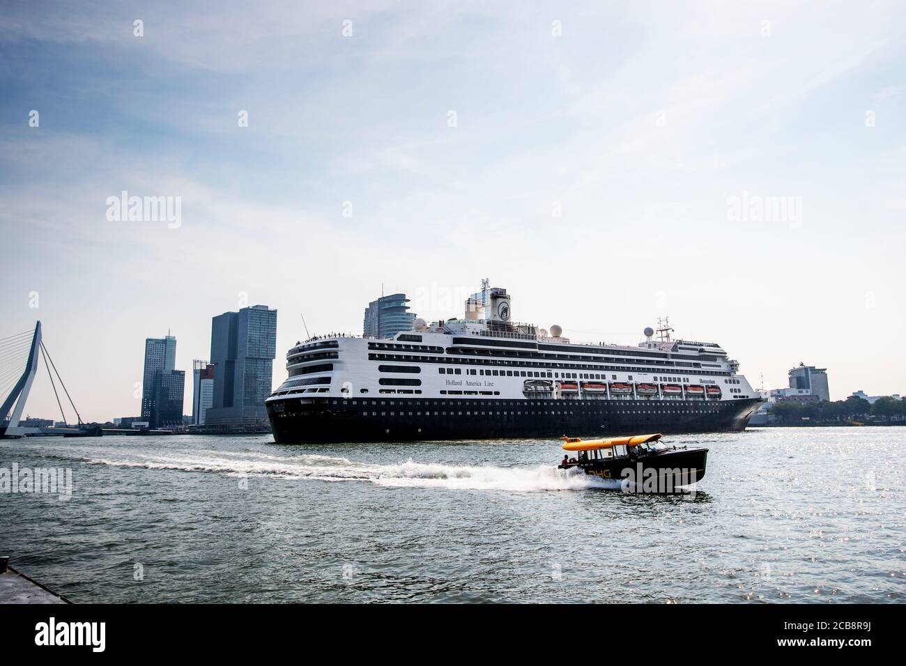 The MS Rotterdam, a Holland-America cruise ship at Wilhelminakade for ...