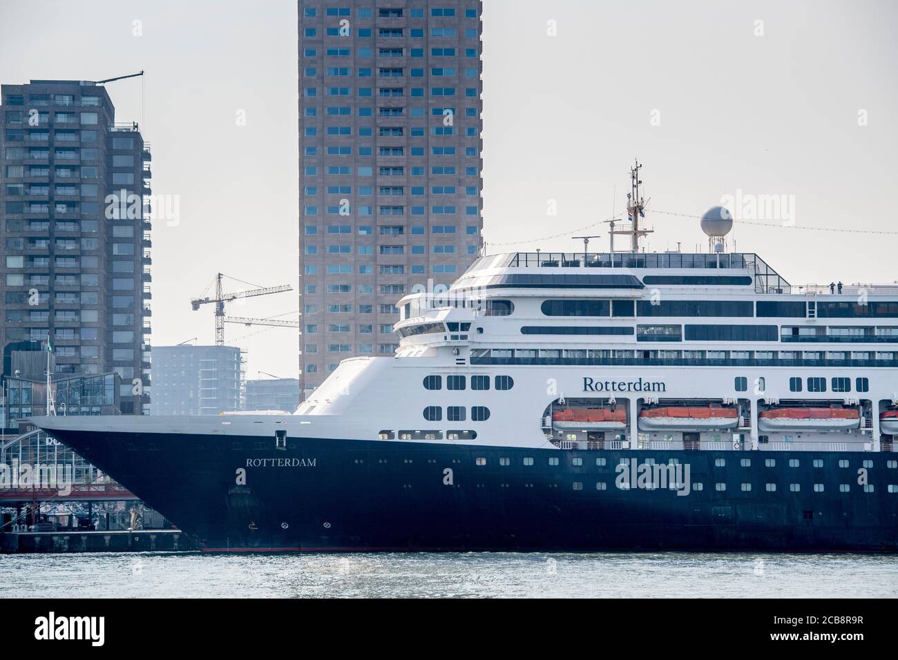 The MS Rotterdam, a Holland-America cruise ship at Wilhelminakade for ...