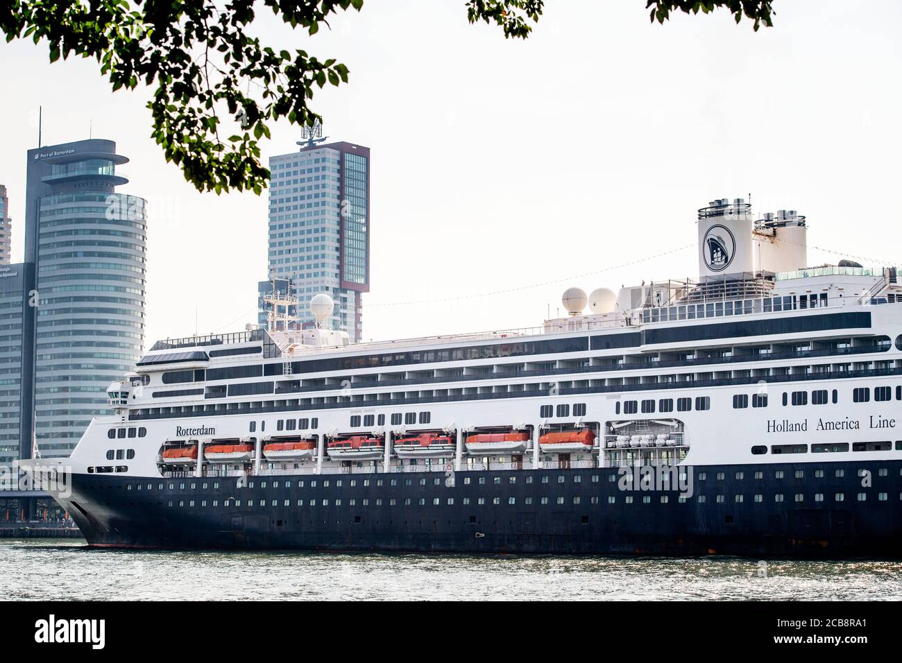 The MS Rotterdam, a Holland-America cruise ship at Wilhelminakade for ...