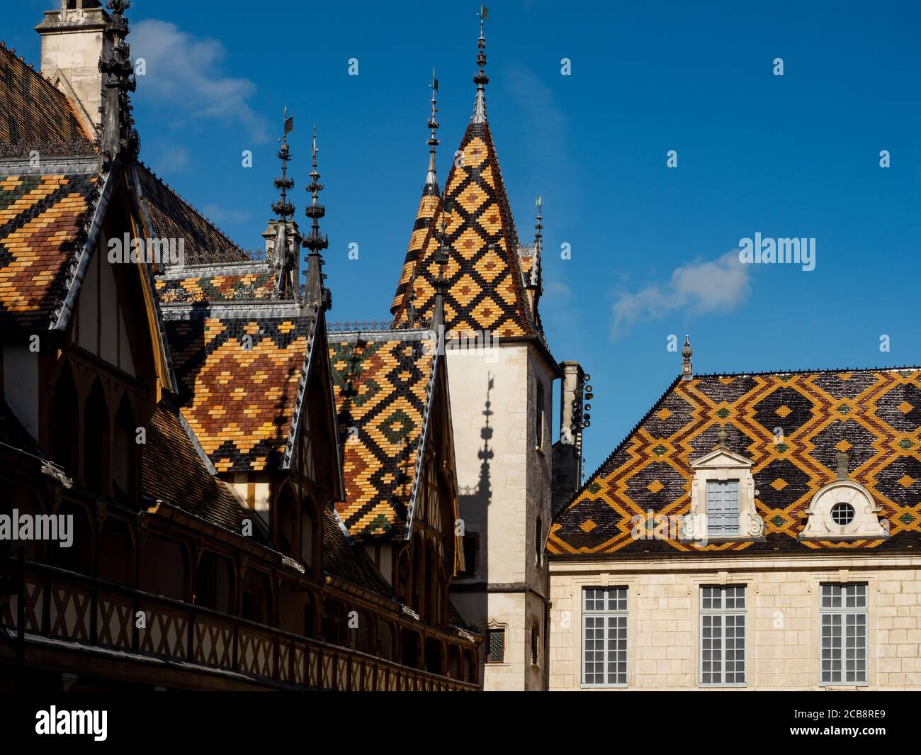 Beautiful ancient architecture of Burgundy. Streets of the city of ...