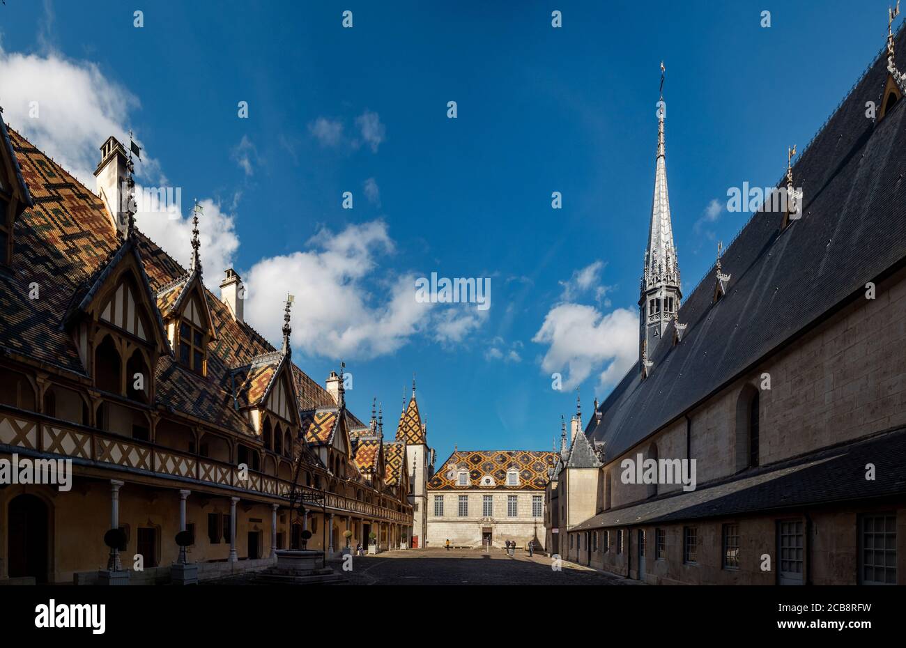 Beautiful ancient architecture of Burgundy. Streets of the city of ...