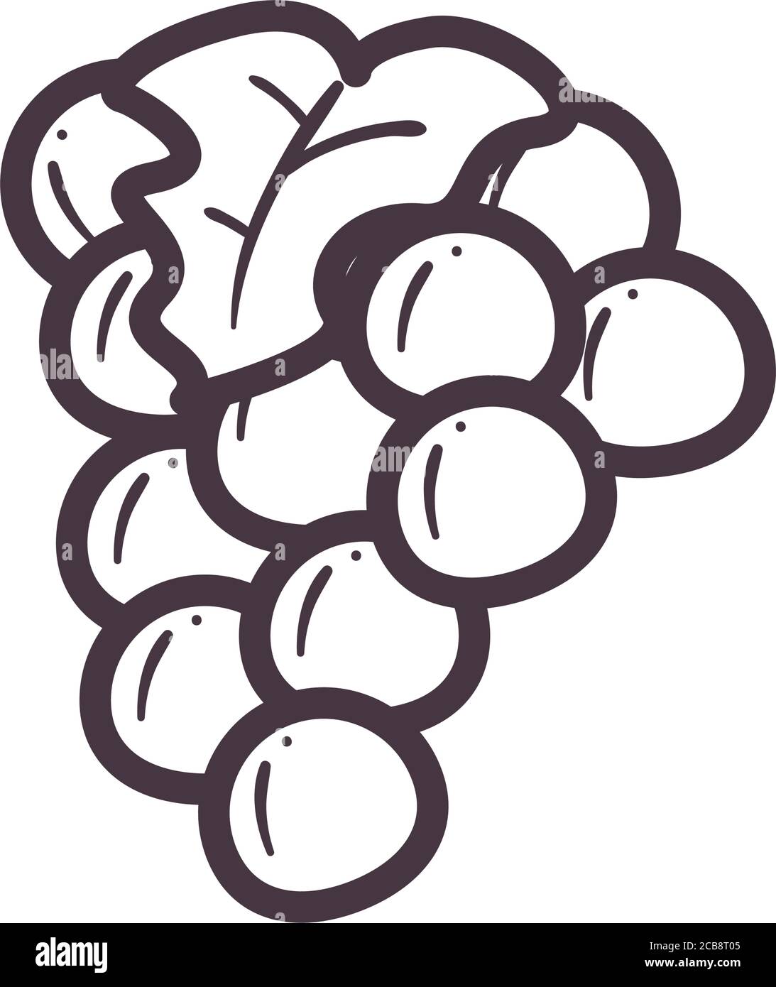 grapes line style icon design, Fruit healthy organic food sweet and ...