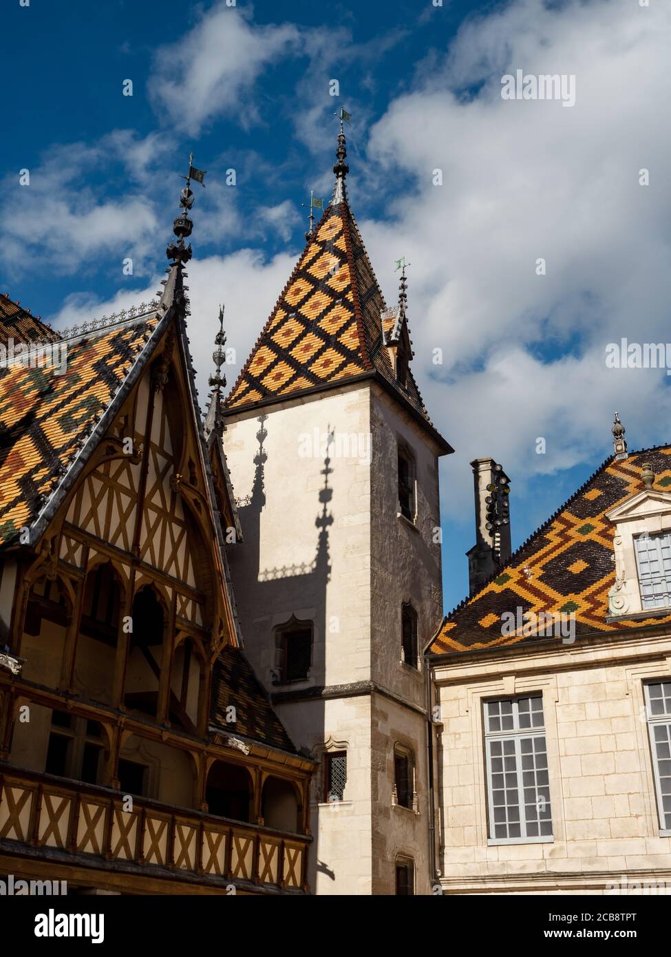 Beautiful ancient architecture of Burgundy. Streets of the city of ...