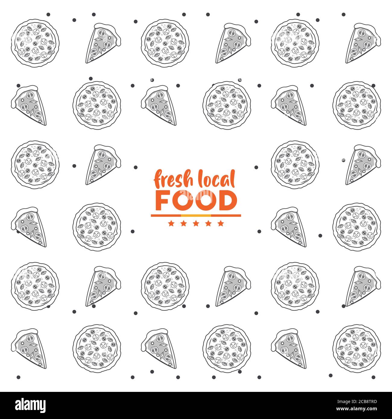 local fresh food pattern with lettering in white background vector ...