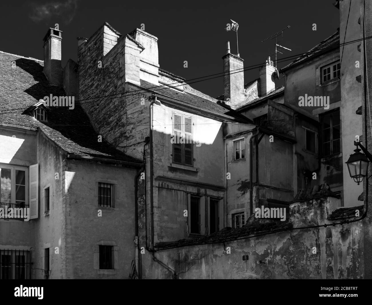 Beautiful ancient architecture of Burgundy. Streets of the city of ...
