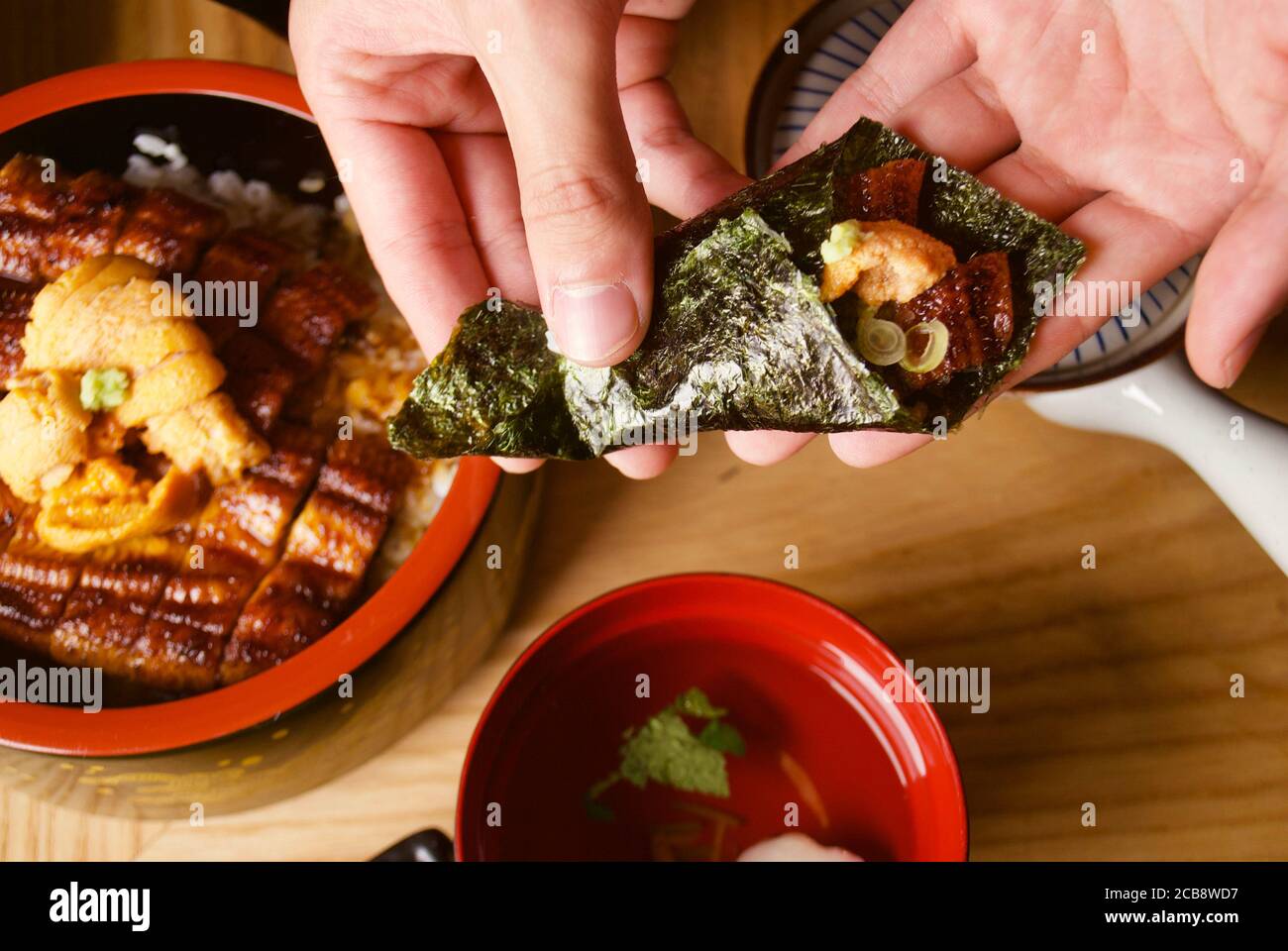 eel with Uni Stock Photo - Alamy