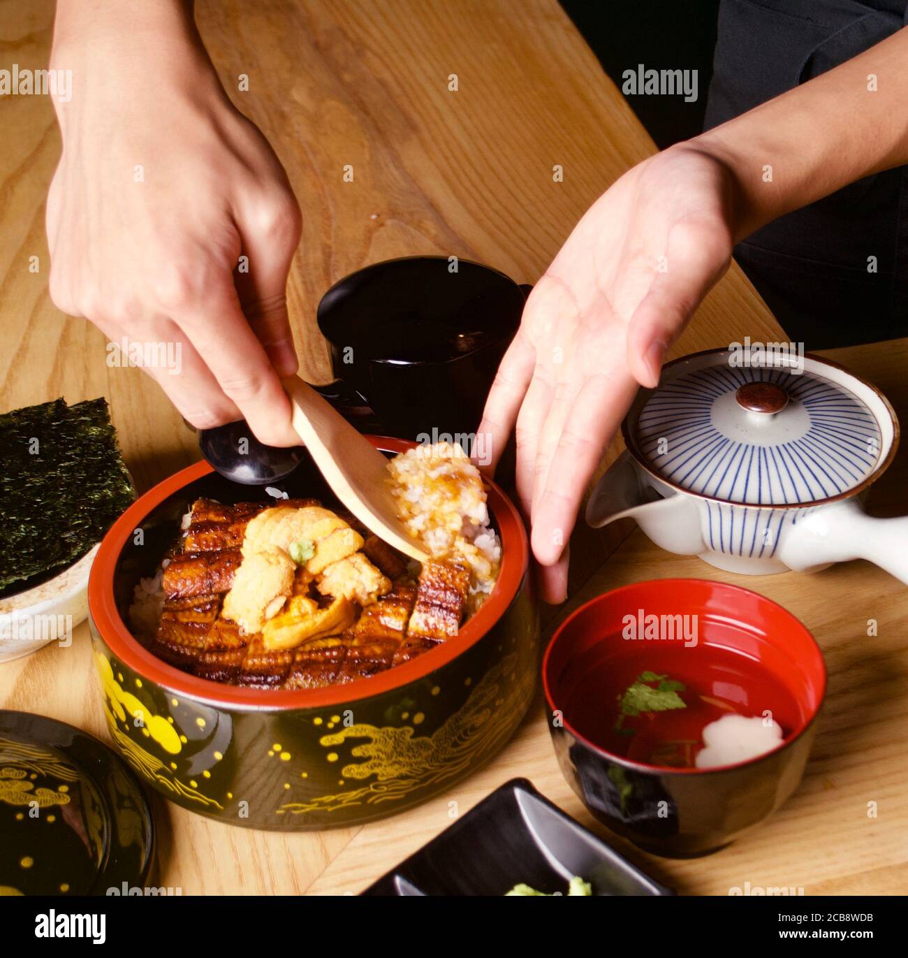 eel with Uni Stock Photo - Alamy