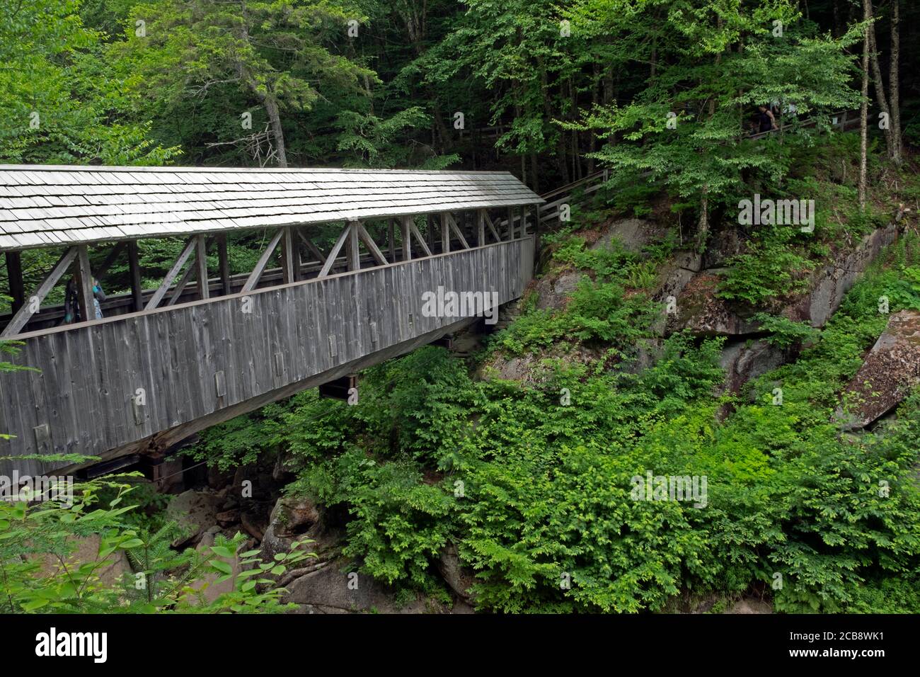 Covered Bridge, Flume Hike, New Hamshire, Maine, USA Stock Photo - Alamy