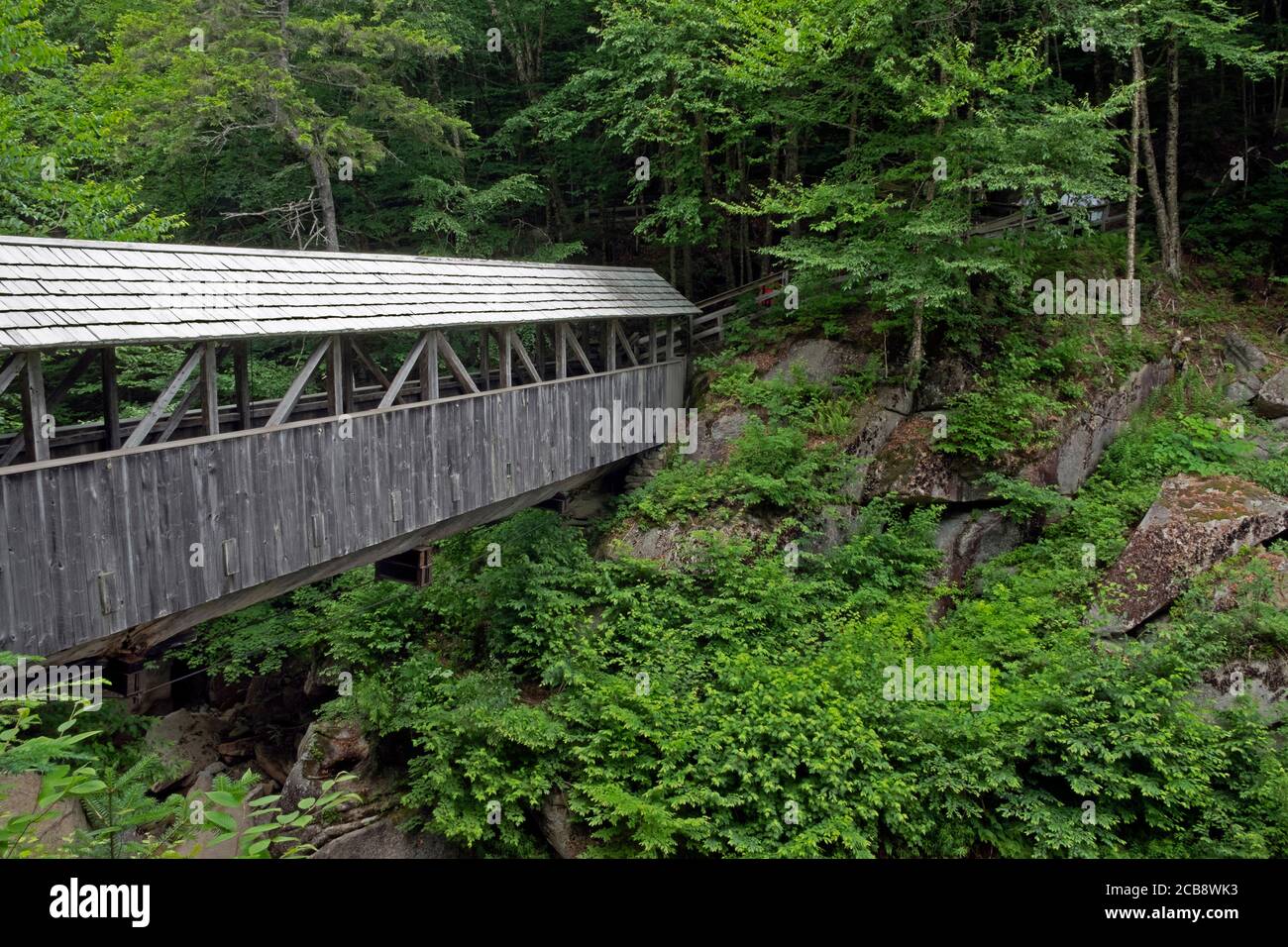 Covered Bridge, Flume Hike, New Hamshire, Maine, USA Stock Photo - Alamy