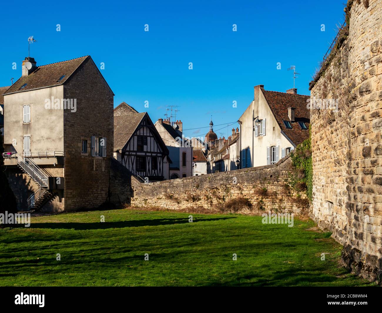 Beautiful ancient architecture of Burgundy. Streets of the city of ...