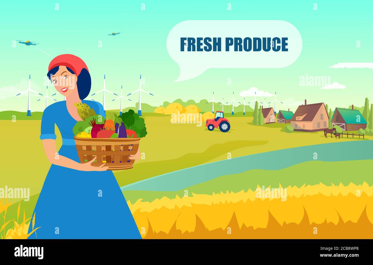 Woman on farm standing Stock Vector Images - Alamy