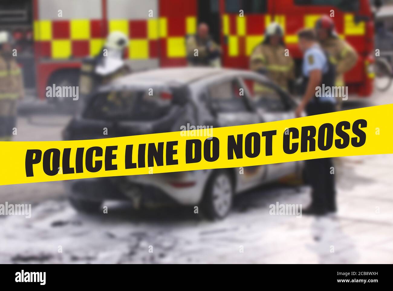 Car Road Accident Caution Tape High Resolution Stock Photography and ...