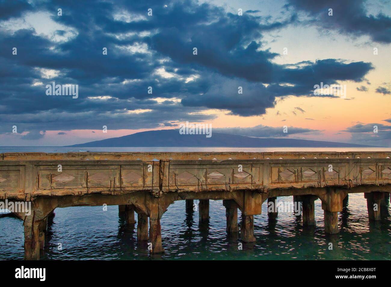 Beautiful beach pier distance sunset hi-res stock photography and ...