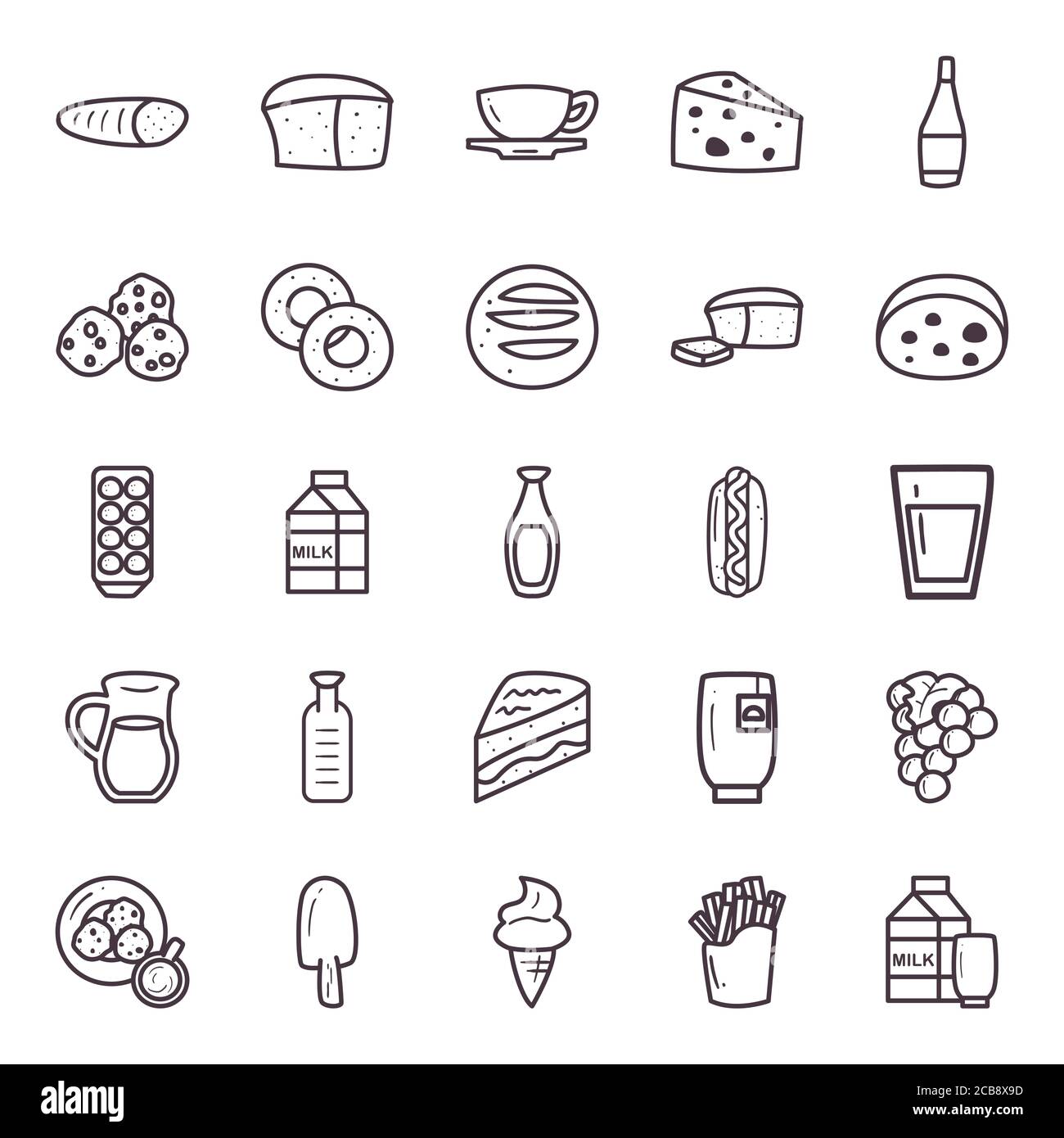 food line style icons group design, eat restaurant and menu theme ...