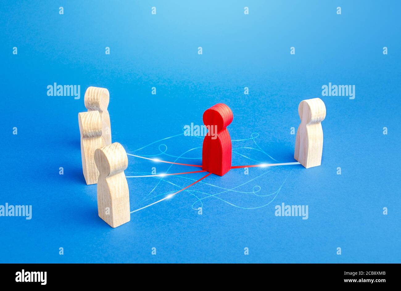 The red man acts as a mediator between people. Business mediation ...